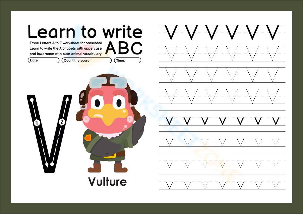 Learn To Write V Worksheet