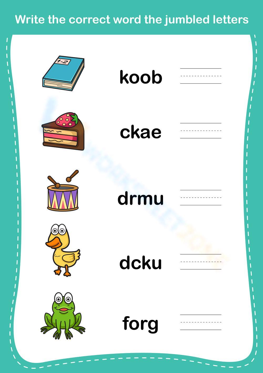 Jumbled Words 2 Worksheet