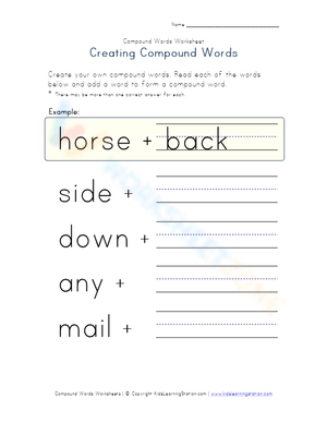 Separate Compound Words 2 | Worksheet Zone