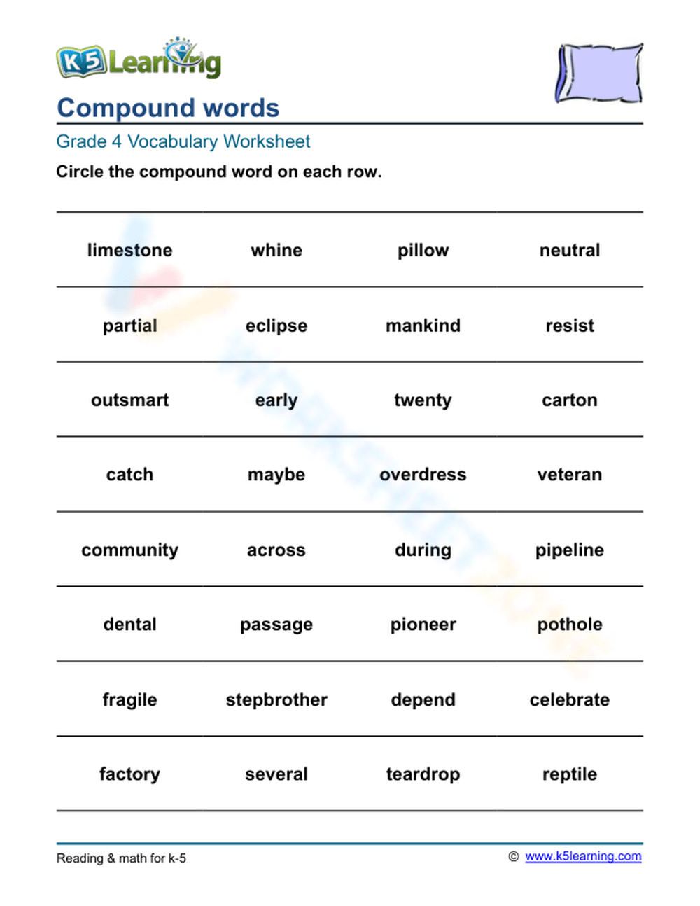 Compound Words - Circle 2 Worksheet Compound Words - Circle 2 Worksheet