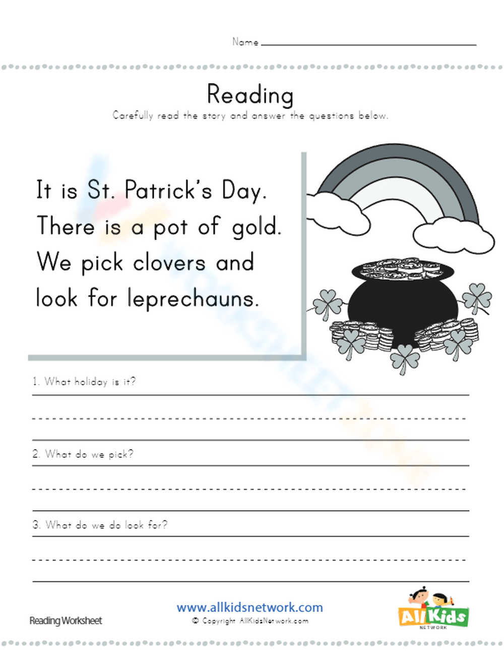 St. Patrick’s Day Worksheet