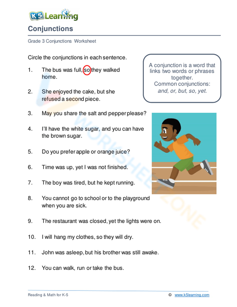 Conjunctions 2 Worksheet