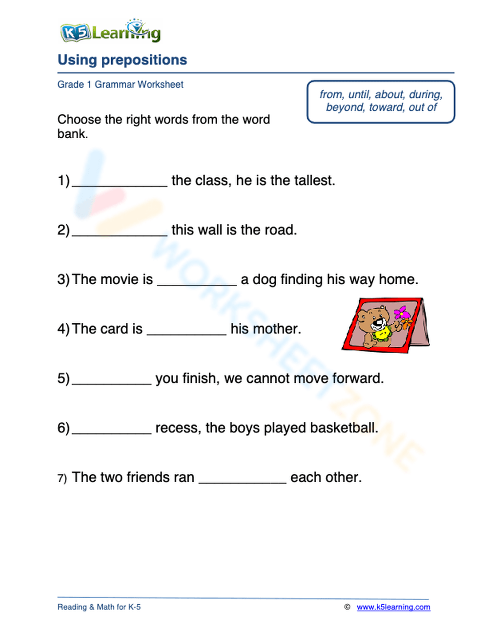 Using Prepositions 2 Worksheet