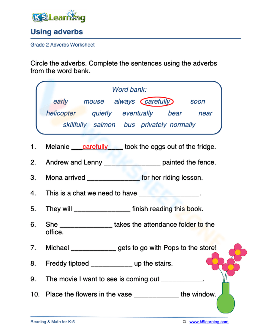 Using Adverbs 1 Worksheet