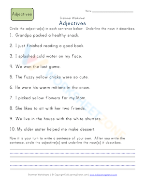 Adjectives - Fill in the blank 2 | Worksheet Zone