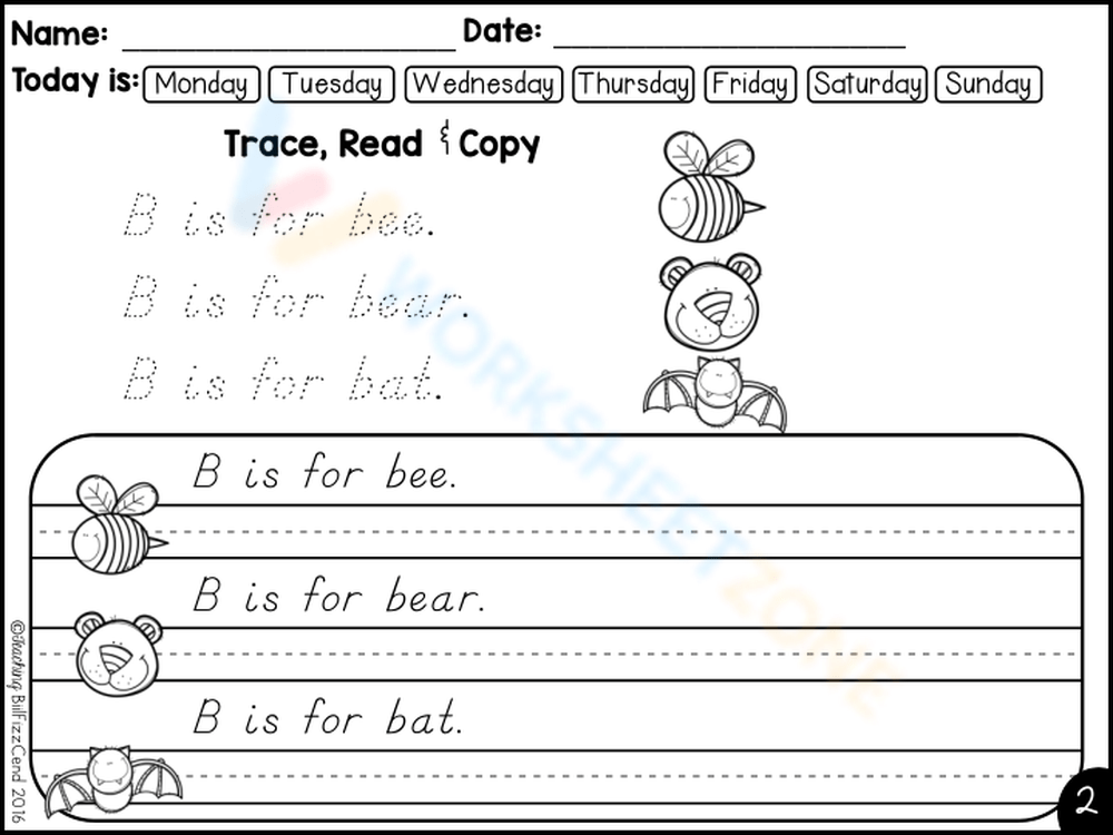 Trace, Read, And Copy 2 Worksheet