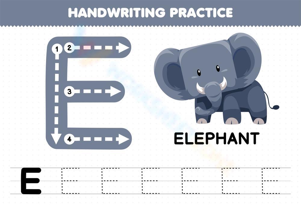 Handwriting Practice - E Worksheet