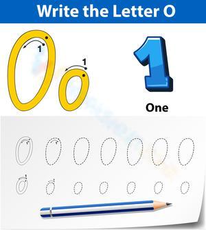 Writing The Letter O: O Is For One Worksheet