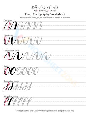 Free Calligraphy handwriting practice sheets