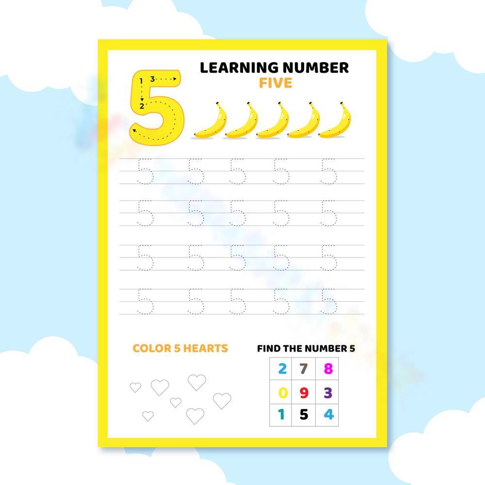 Number 5 Worksheet