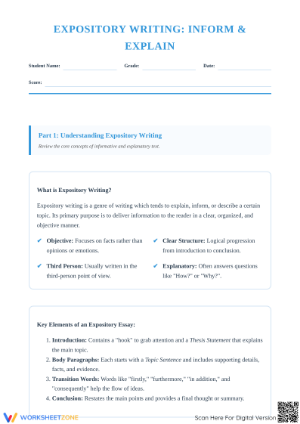 Essential Expository Writing Guide | Grades 4-7 ELA Worksheets