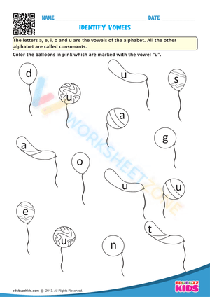 Vowels worksheets for kindergarten