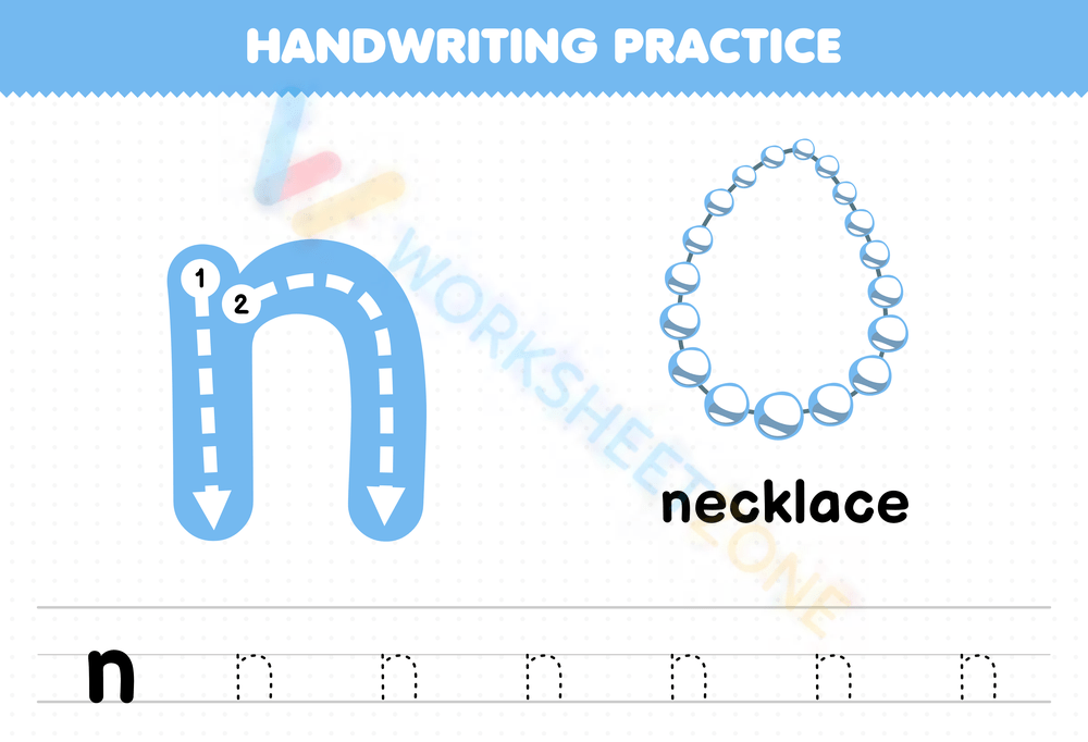 Tracing Lowercase N Worksheet