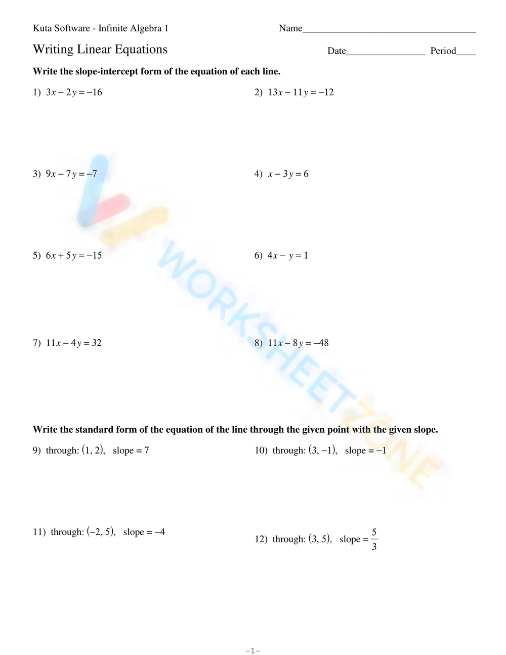 Mastering Linear Equations: Module 5 Worksheet Solutions Mastering Linear Equations: Module 5 Worksheet Solutions