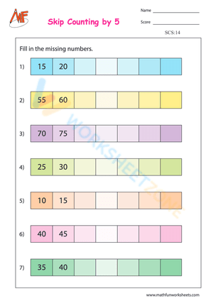 Free Skip Counting By 5 Worksheets For Kids