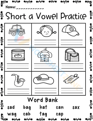 Short Vowels Practice Worksheet