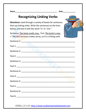 Free Printable & Interactive Linking Verbs Worksheets