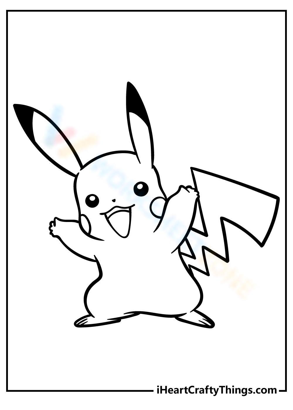 Cheerful Pikachu Worksheet