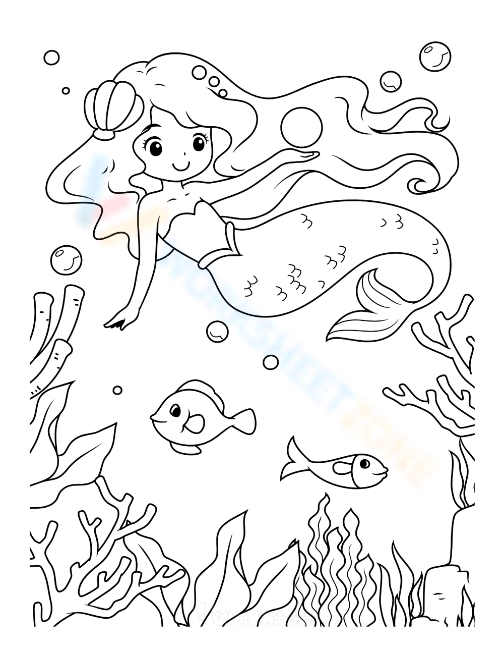 Ariel Princess Worksheet