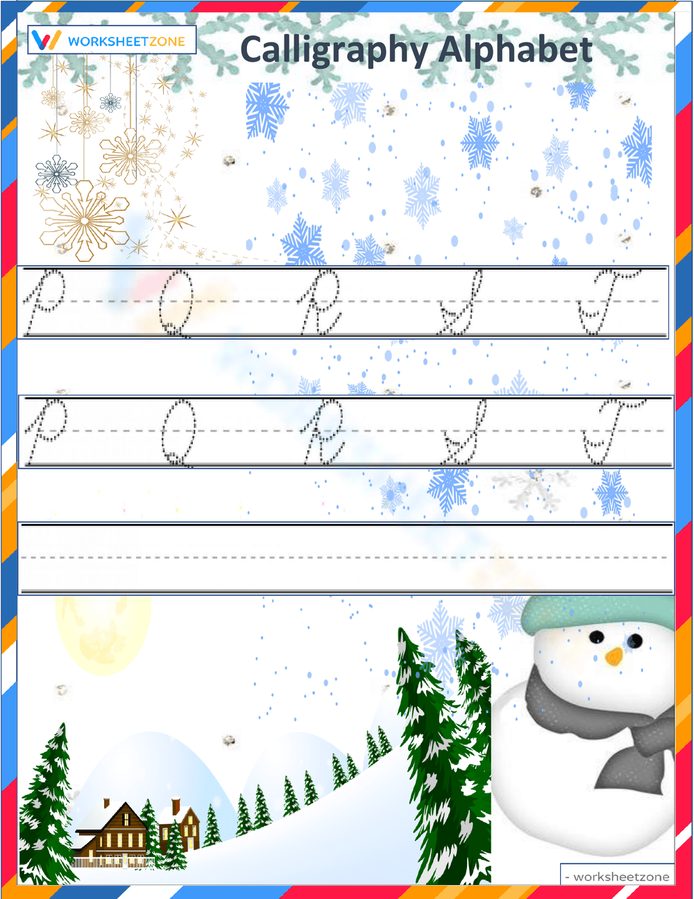 Calligraphy P-T Worksheet