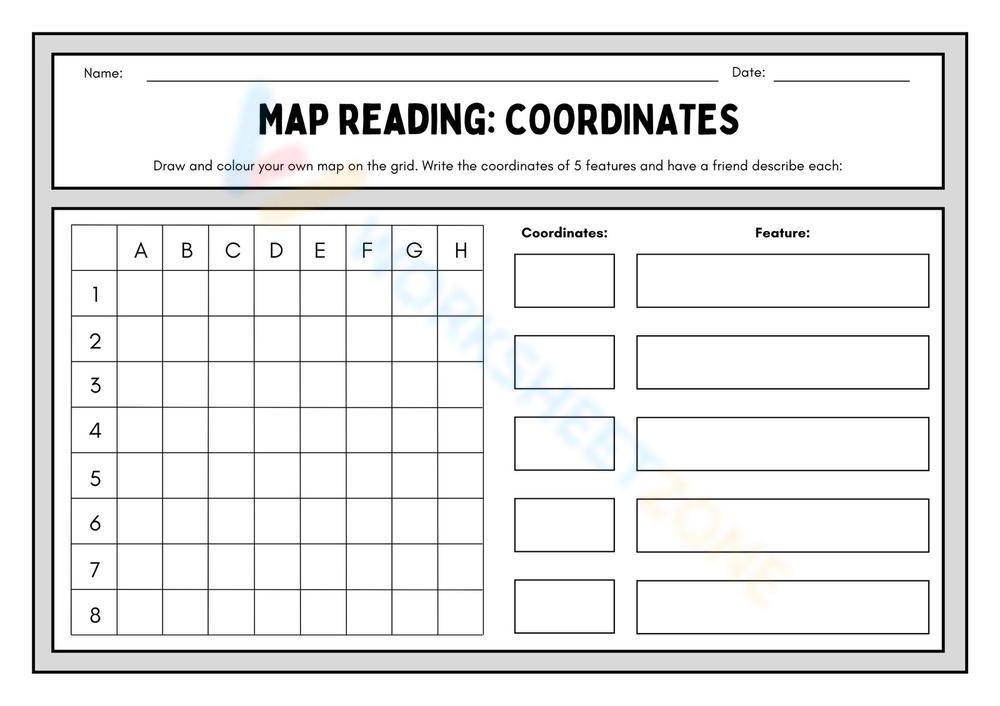 Create Your Own Map Coordinates Worksheet Create Your Own Map Coordinates Worksheet