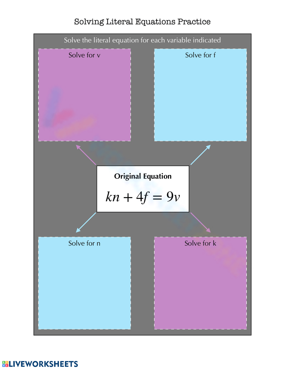 Solving Literal Equations Practice Worksheet