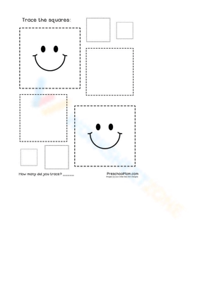 Free Printable Square Tracing Worksheets for Students