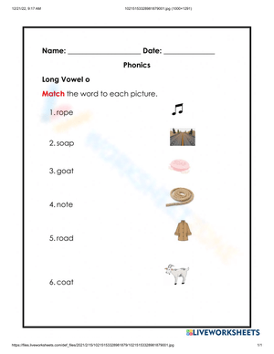 Master Long O Phonics with This Worksheet