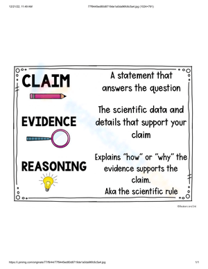 claim evidence reasoning worksheets