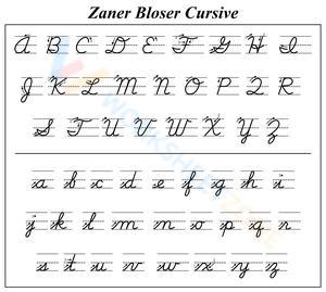 Free printable cursive letters chart worksheet collection
