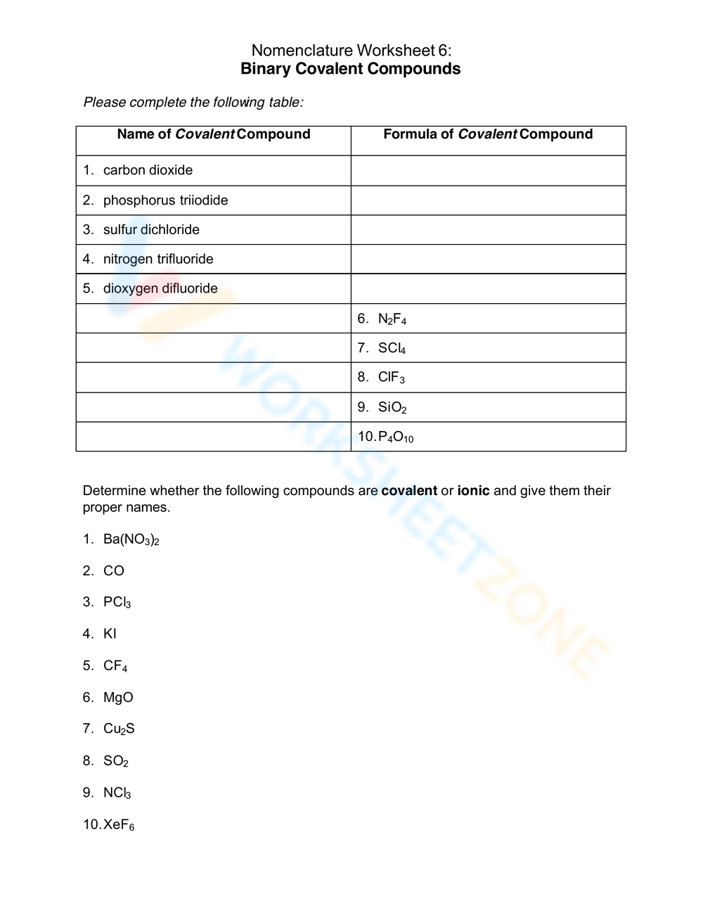 Simple Ionic Compounds Worksheet 30 Naming Binary Ionic Compounds