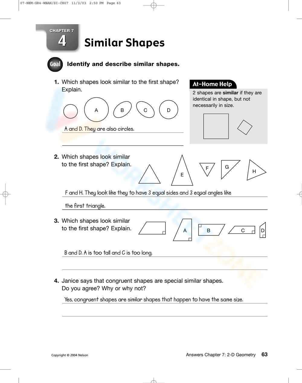 Classifying Quadrilateral Theory And Excercise Worksheet