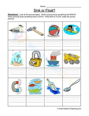 Exploring Buoyancy: A Sink or Float Worksheet