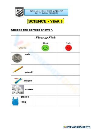 Discover Buoyancy: Float or Sink Worksheet for Students