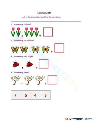 Spring Math worksheets