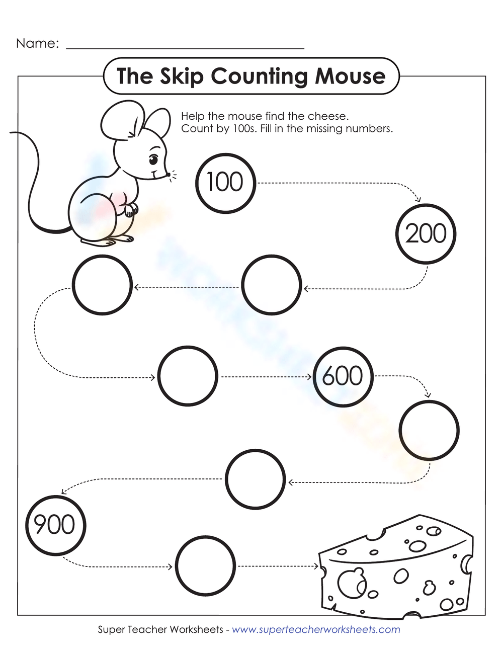 The Skip Counting Mouse Worksheet