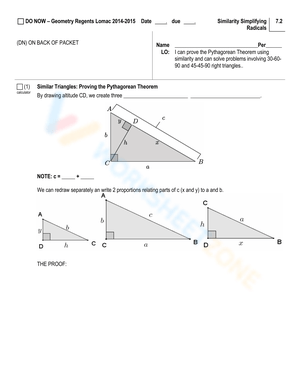 Collection of Special Right Triangles Worksheets for Students
