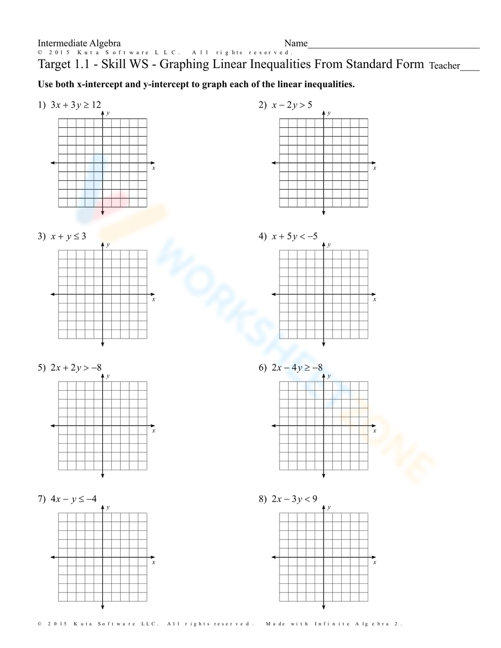 Mastering Graphing Equations and Inequalities: A Comprehensive Worksheet Mastering Graphing Equations and Inequalities: A Comprehensive Worksheet