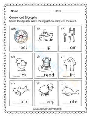 Phonics Practice: Consonant Digraph Worksheet