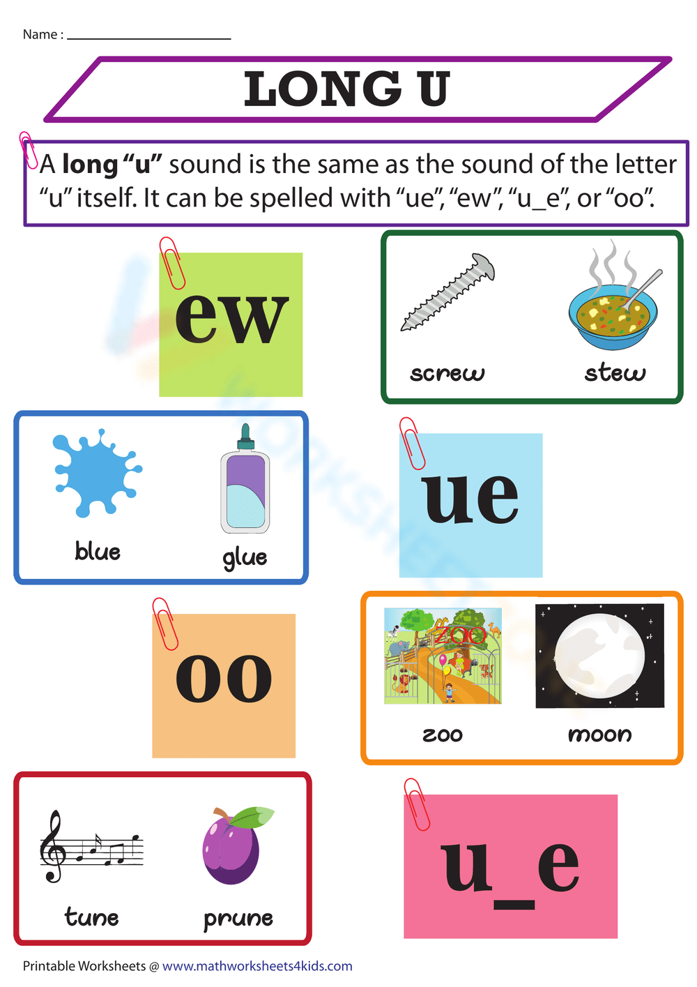 Example Of Long U Sound
