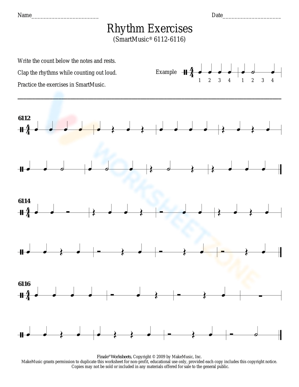 Rhythm Reading Worksheets