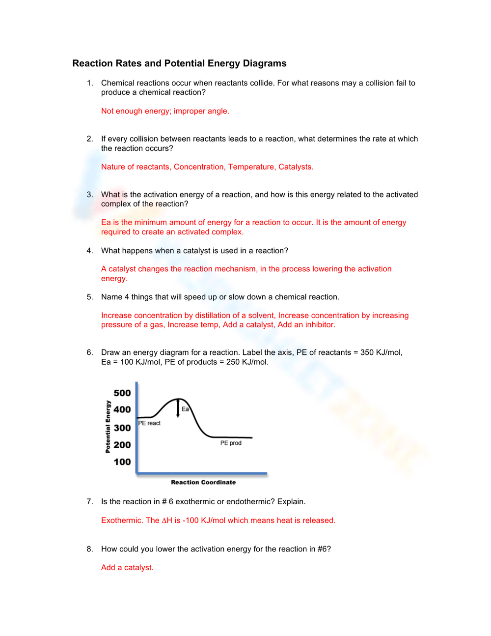 Potential Energy Diagram worksheets Potential Energy Diagram worksheets