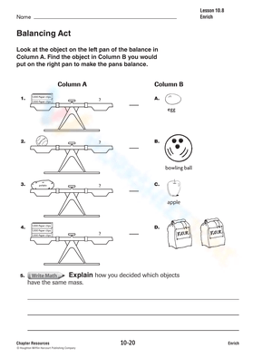 Balancing Act worksheets