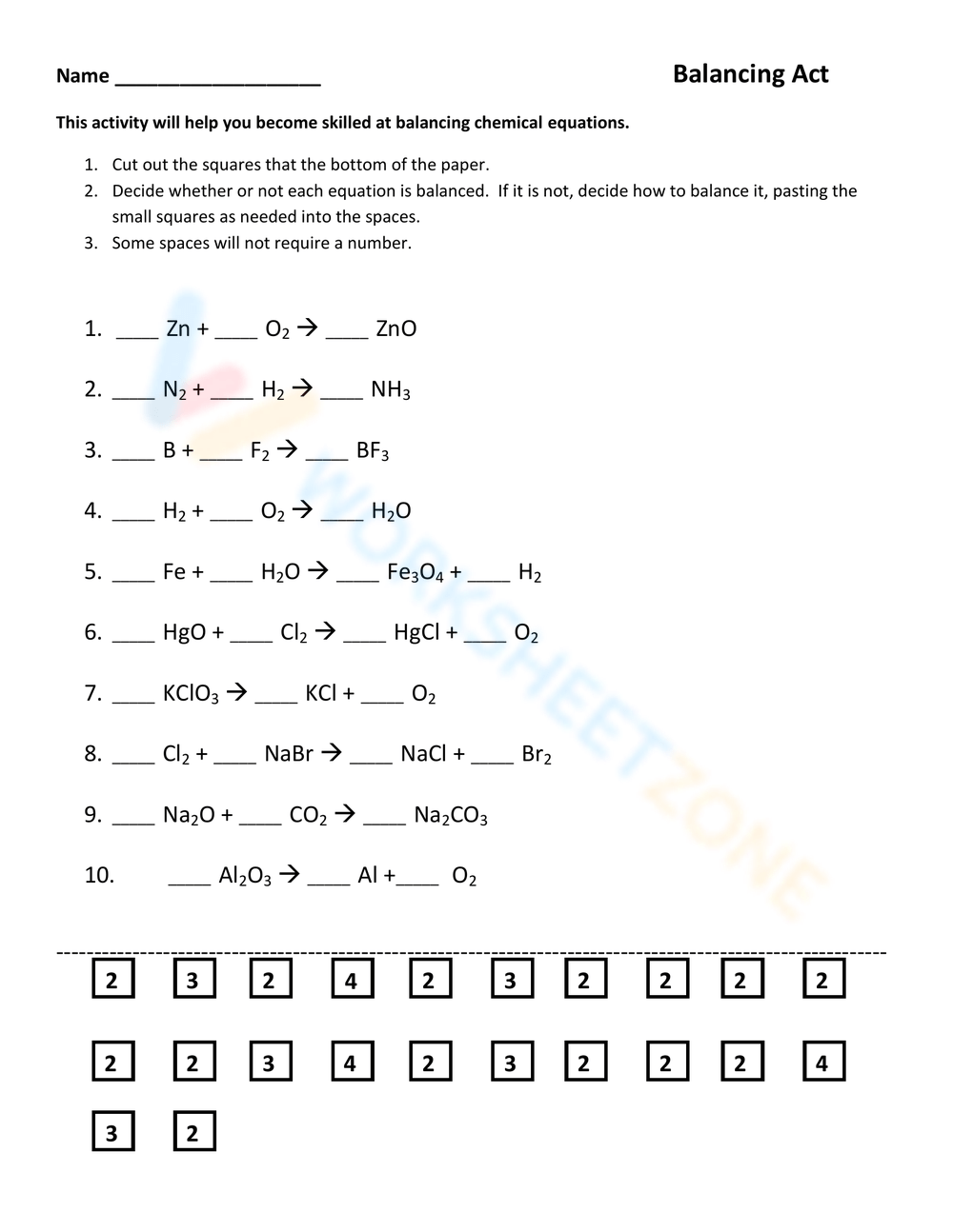 Chemical Reactions Worksheet 5th Grade