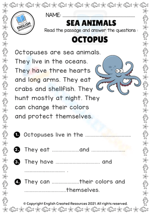 Octopus Worksheets