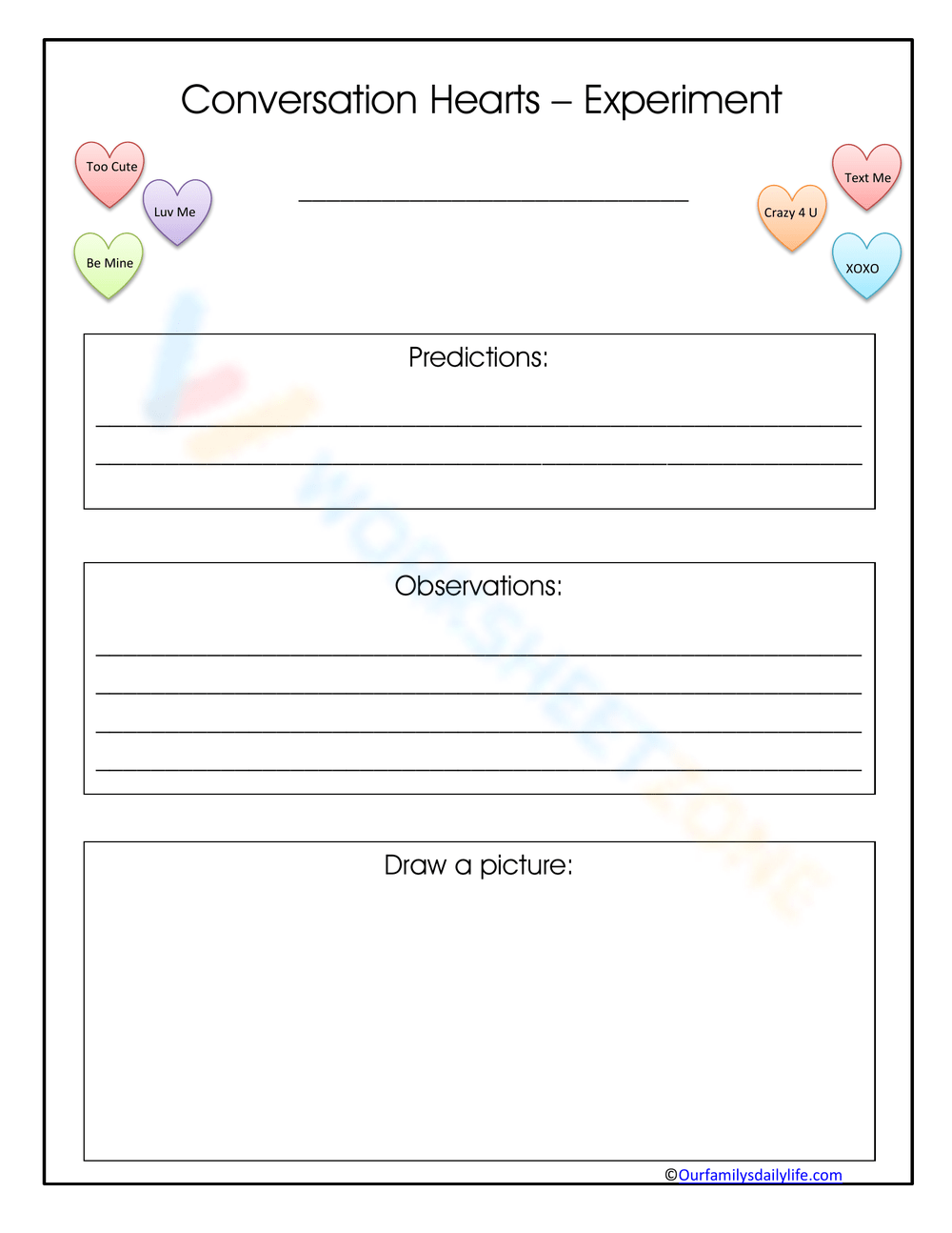 Conversation Hearts – Experiment Worksheet