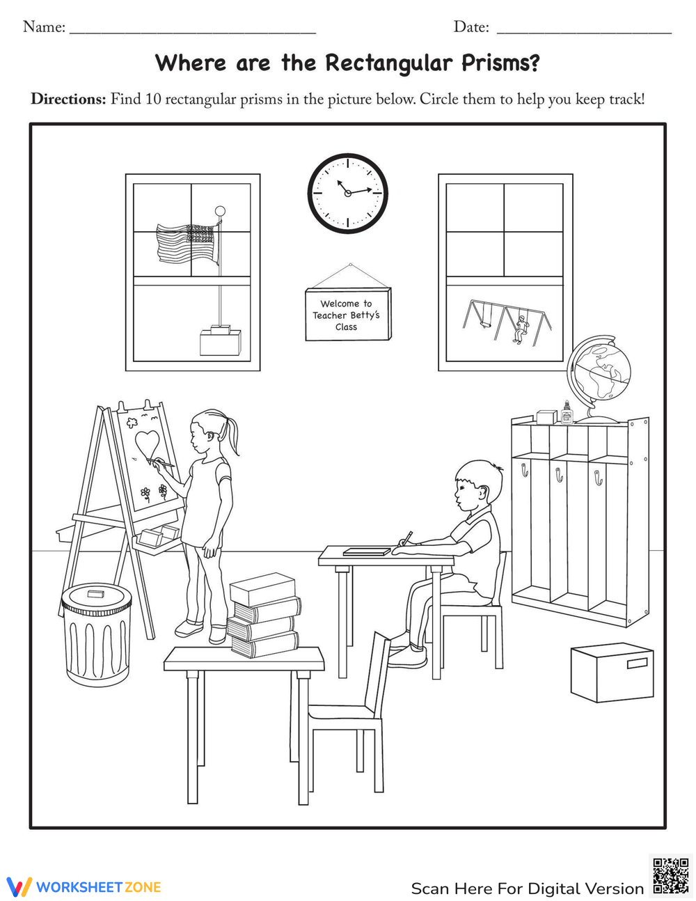 Where Are The Rectangular Prisms? Worksheet