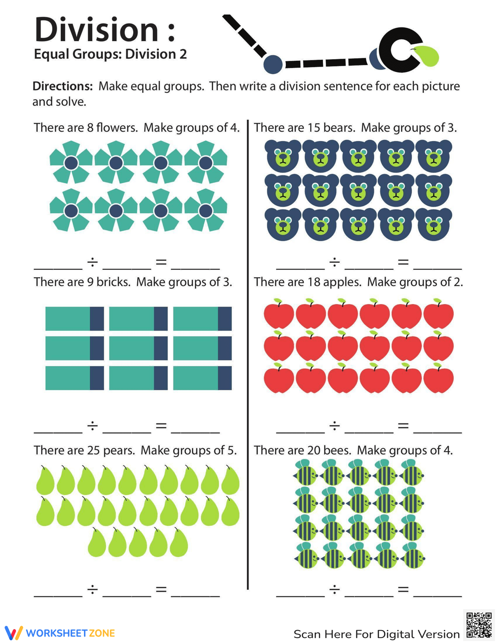 Division Equal Groups Part Two Worksheet