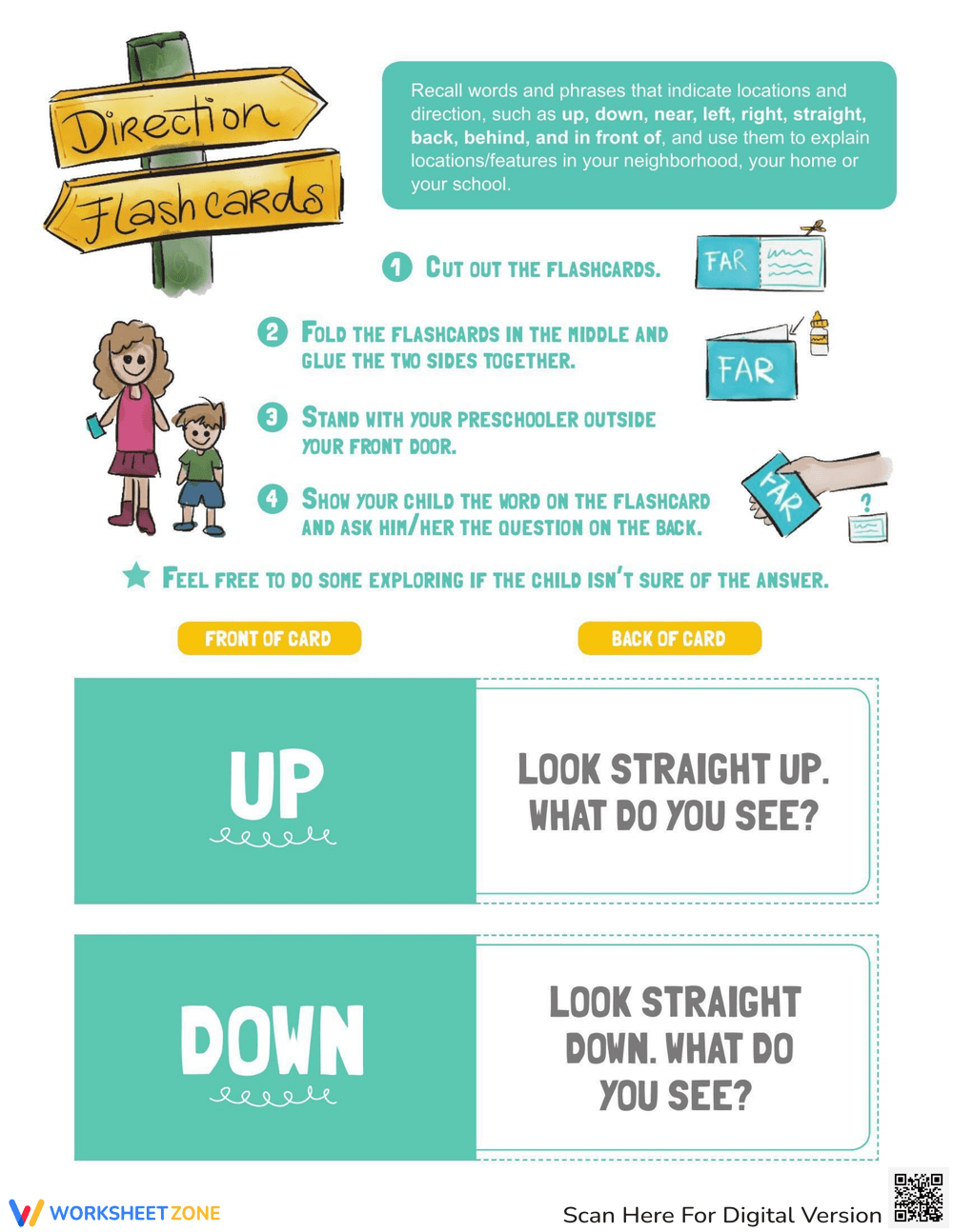 Direction Flashcards Worksheet