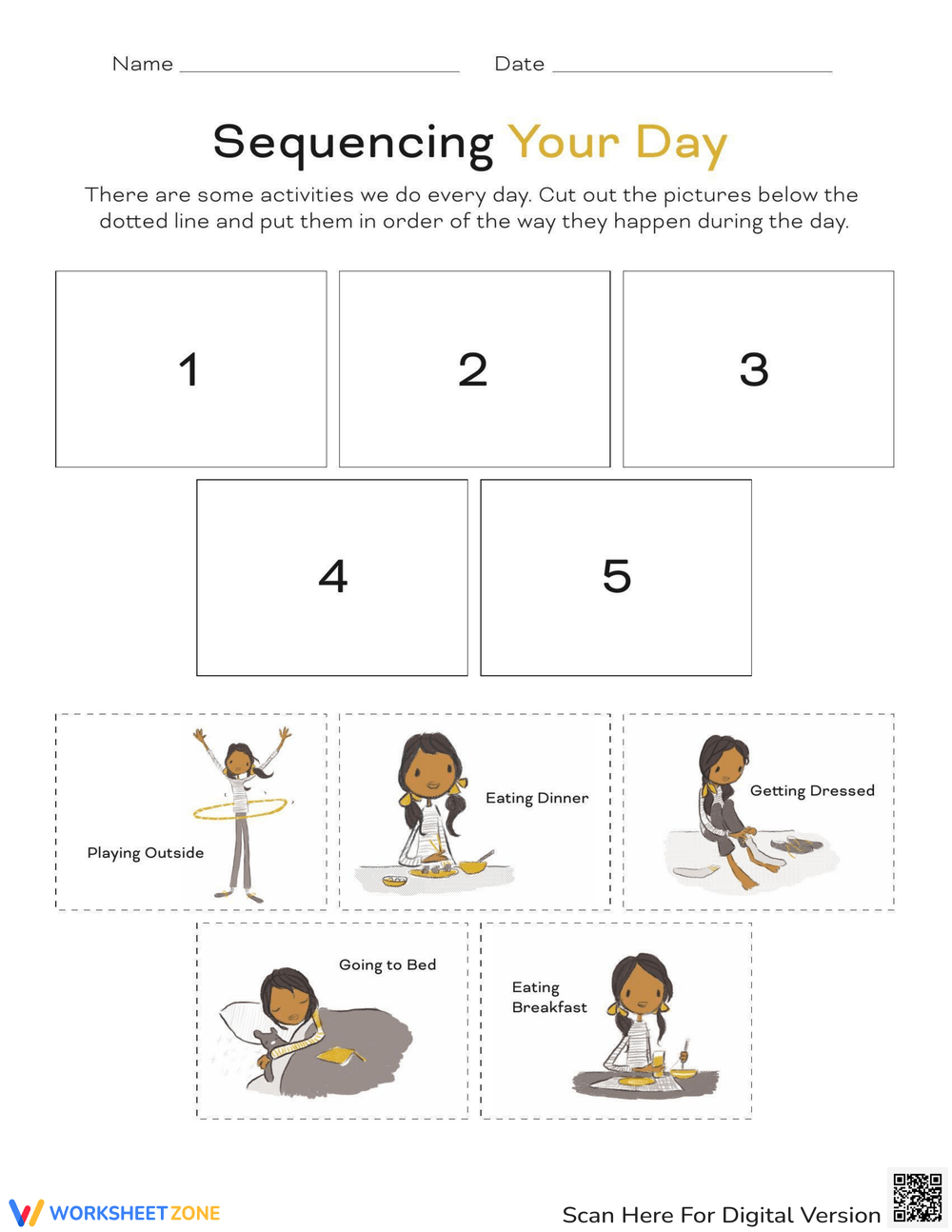 Sequencing Your Day Worksheet Sequencing Your Day Worksheet